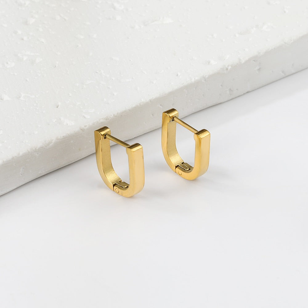 18K Gold PVD U Shape Hoops Earrings – Purity Lace Designs